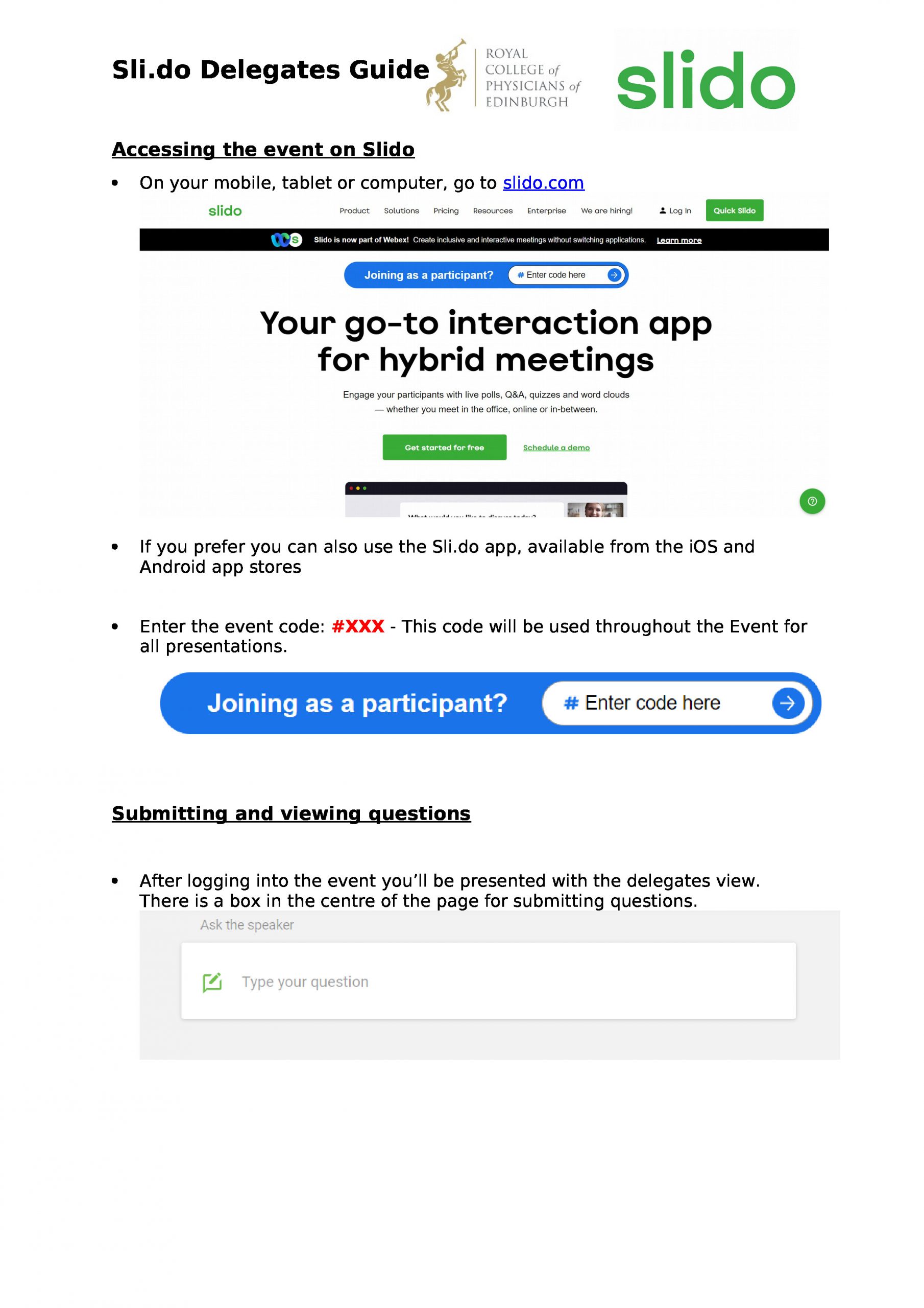 Slido - Information Sheet
